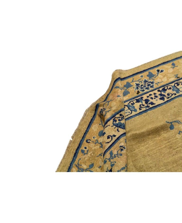 Traditional Handwoven Antique Peking Chinese Wool Ivory Rug For Sale at ...