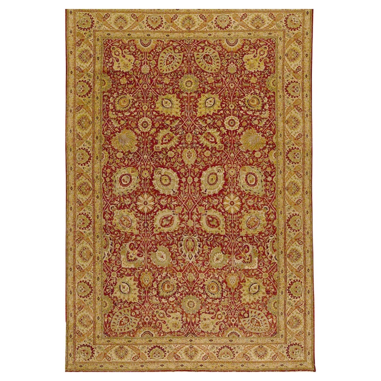 Traditional Handwoven Luxury Hadji Jalili Tabriz Aubergine / Beige For ...