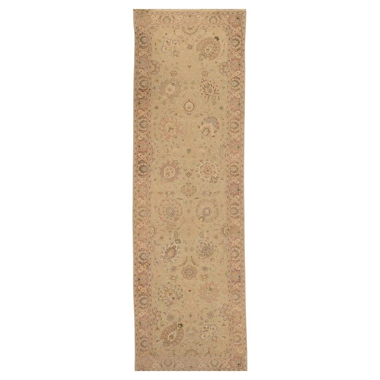 Traditional Handwoven Luxury Hadji Jalili Tabriz Beige / Camel Runner ...