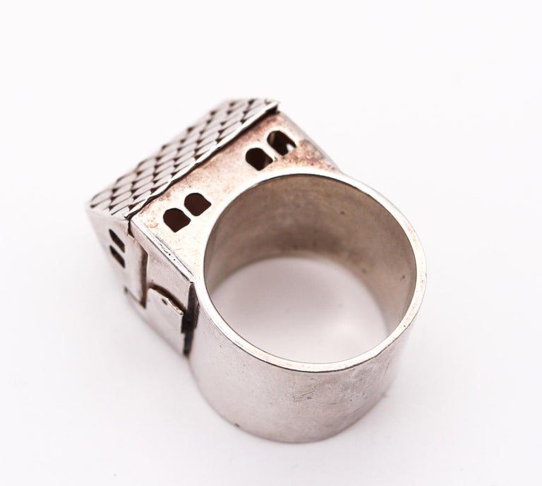 Traditional Hebrew Wedding House-Box Ring in .925 Sterling Silver For ...