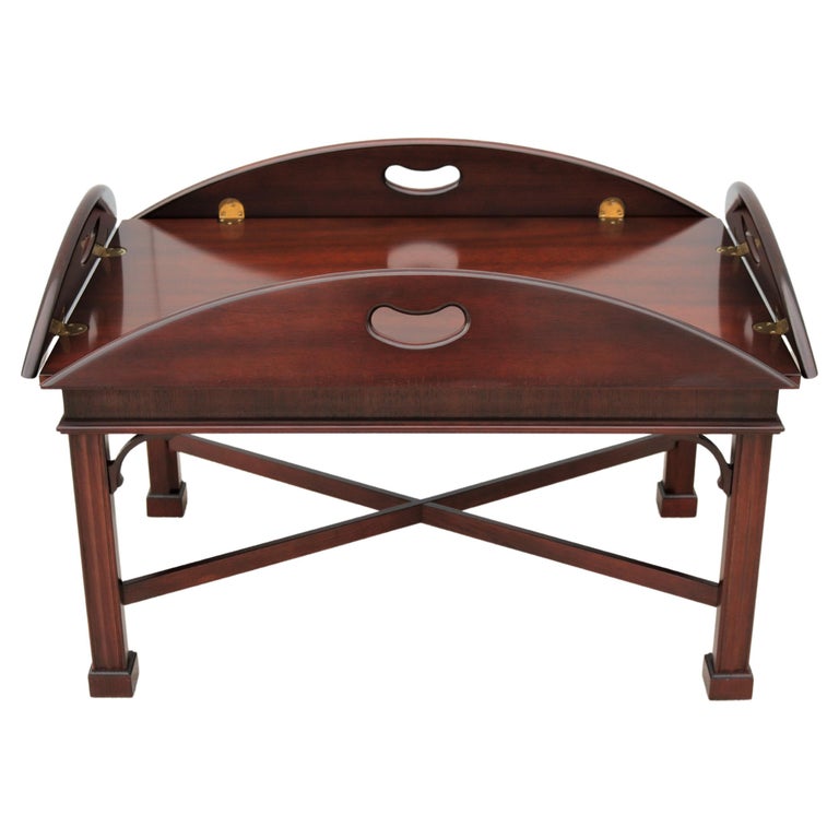 Table basse traditionnelle Kimball en acajou à feuilles tombantes et ...