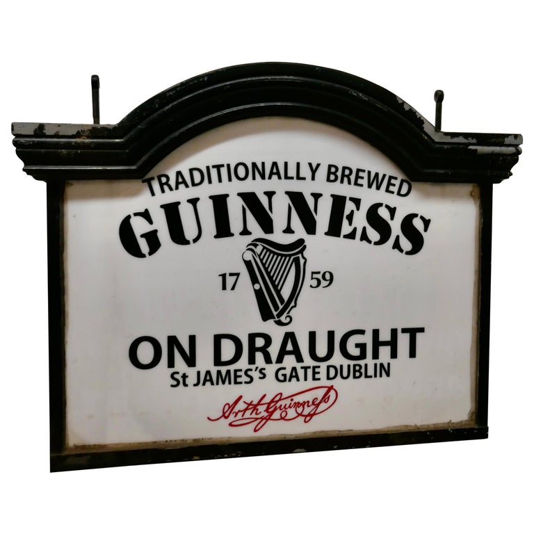 Traditional Large Guiness Hanging Pub Light from the 1950s For Sale at ...