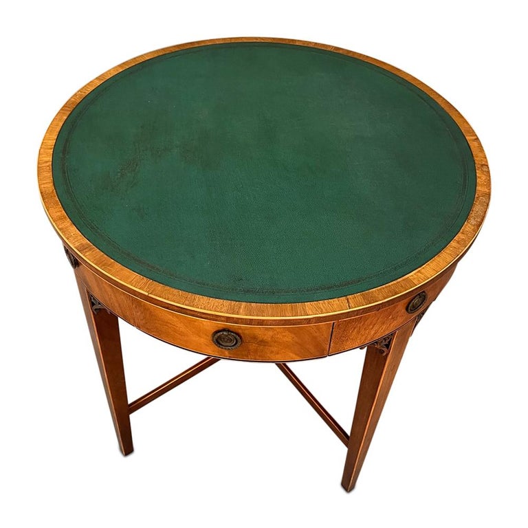 Traditional Mahogany with Inlay Green Leather Game Table and Table For ...