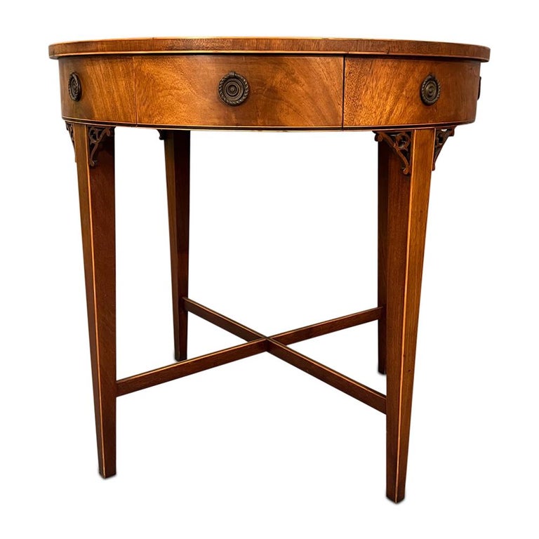 Traditional Mahogany with Inlay Green Leather Game Table and Table For ...