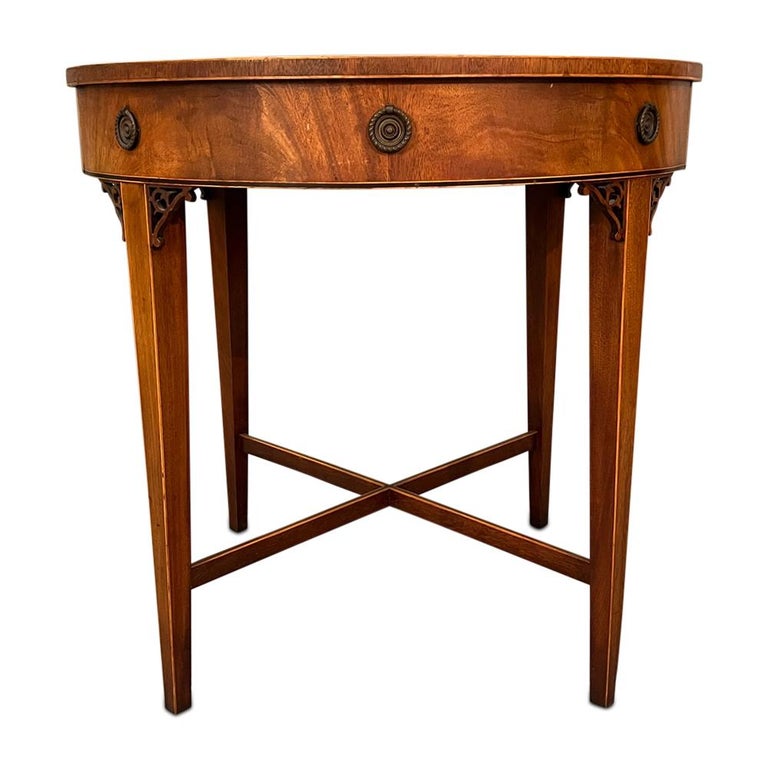 Traditional Mahogany with Inlay Green Leather Game Table and Table For ...