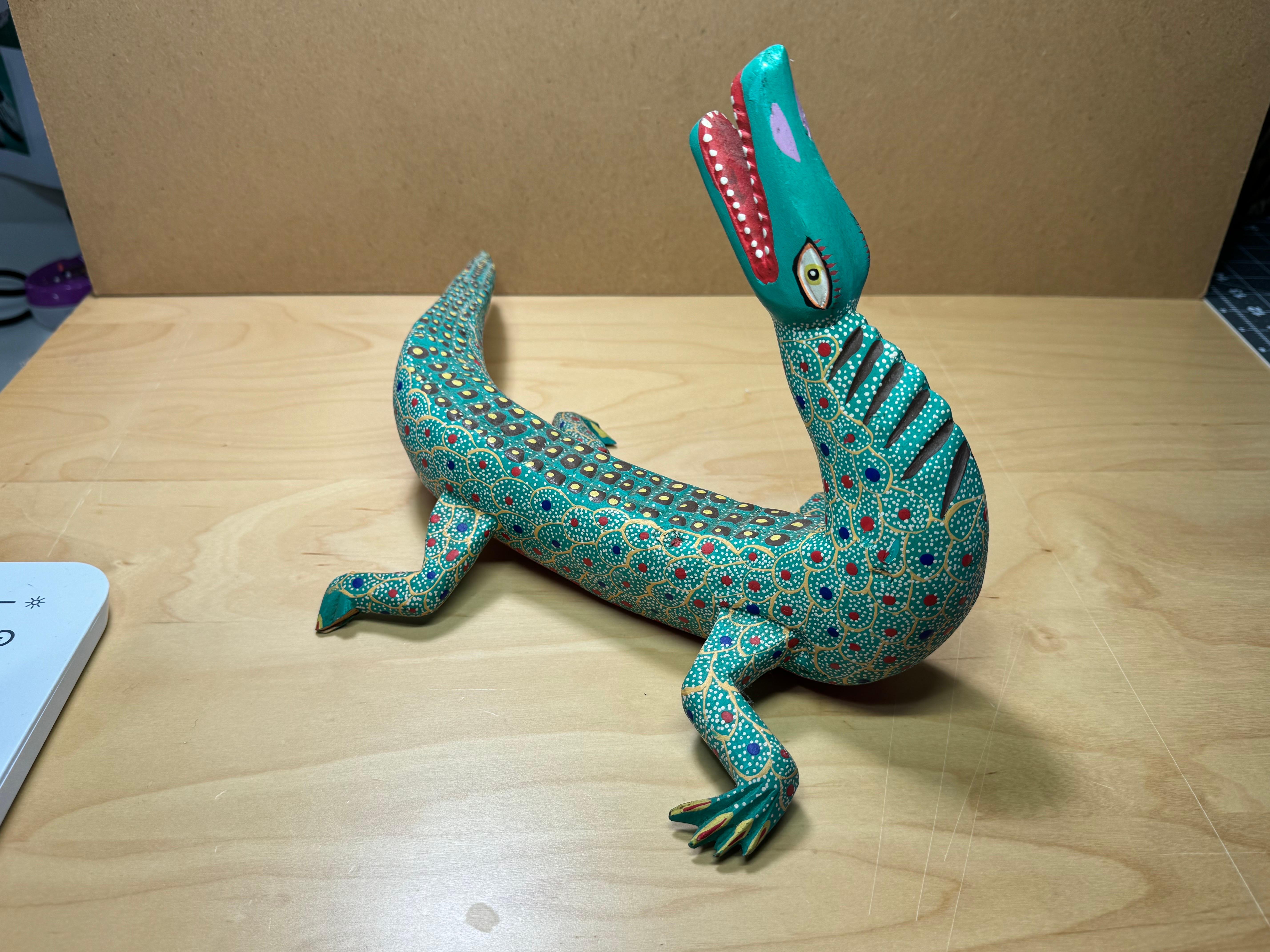 Traditional Oaxaca Folk Art Aligator Alebrije Wood Carving For Sale at ...