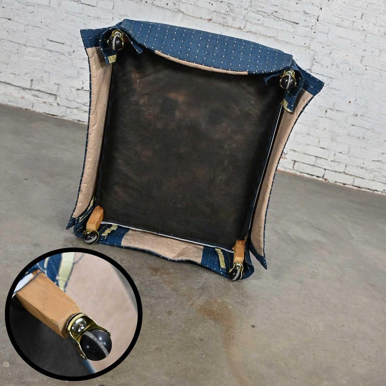 Traditional or Hollywood Regency Blue Rolled Back Slipper Chair with ...