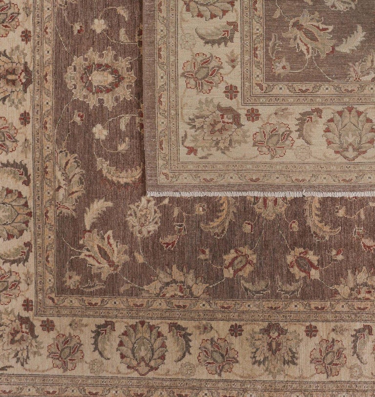 Traditional Pakistani Brown Square Rug For Sale at 1stDibs