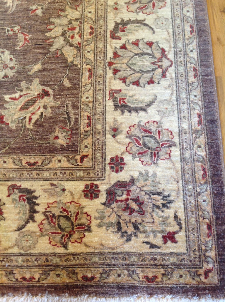 Traditional Pakistani Brown Square Rug For Sale at 1stDibs
