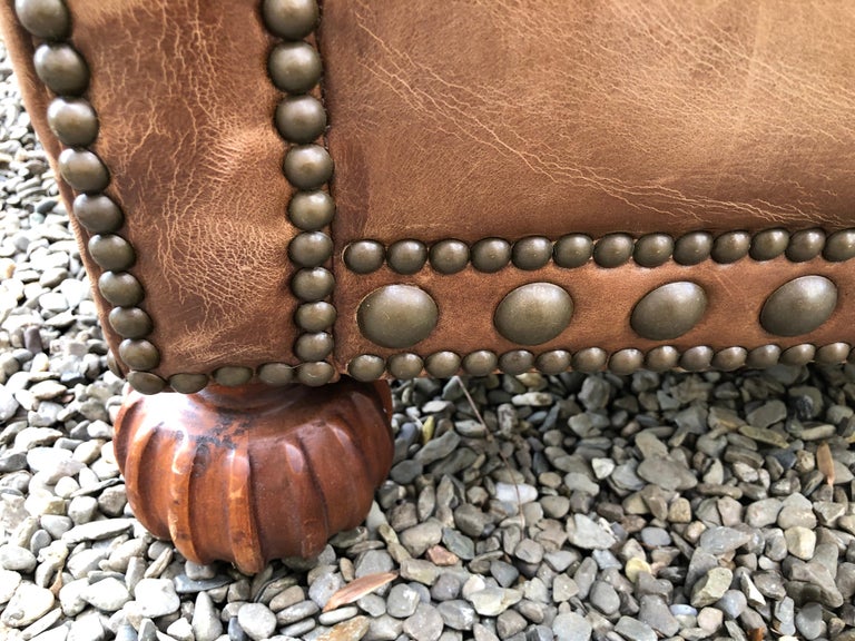 Traditional Ralph Lauren Aran Isles Saddle Leather Sofa at 1stDibs