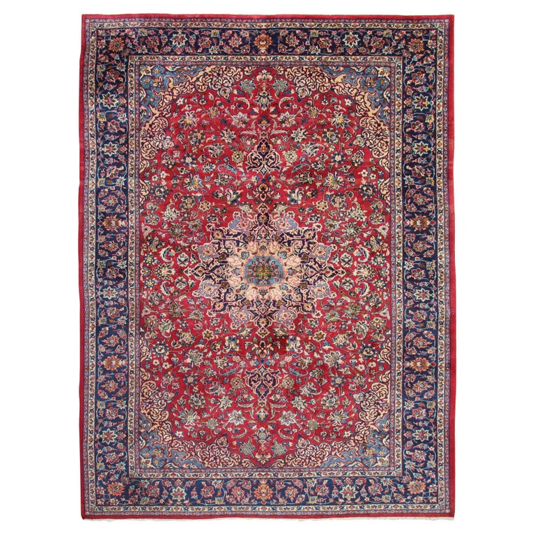 Large Vintage Rugs, Traditional Red Area Rug, Handwoven Wool Carpet Rug ...
