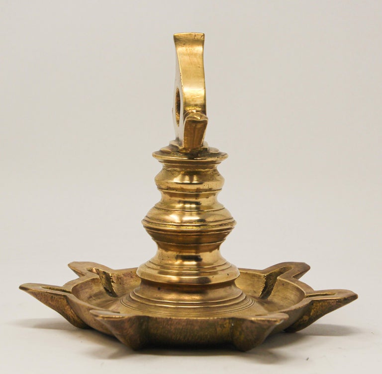 Traditional Religious Oil Brass Diya Temple Lamp For Sale at 1stDibs