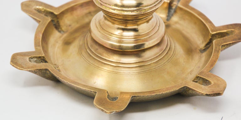 Traditional Religious Oil Brass Diya Temple Lamp For Sale at 1stDibs