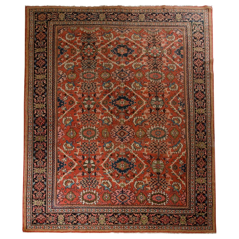 Traditional Rust Brown Wool Area Rug All Over Rare Oriental Carpet For ...