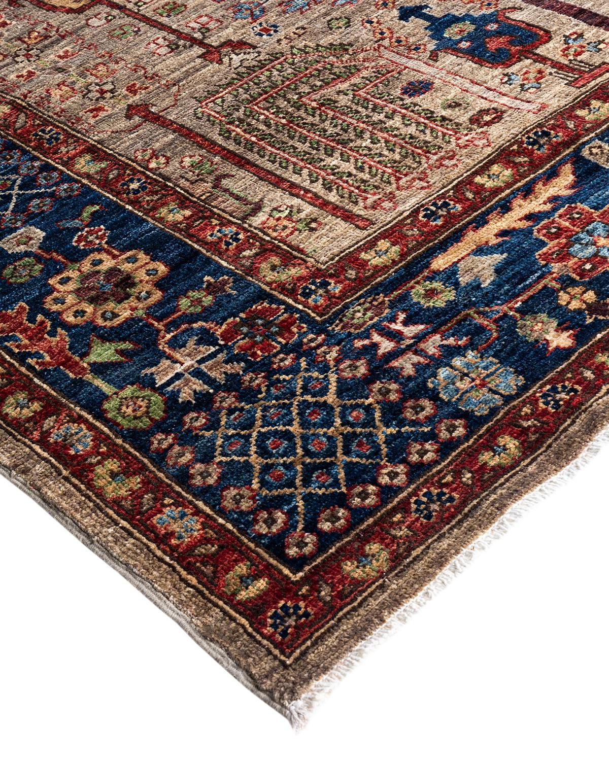 Traditional Serapi Hand Knotted Wool Brown Area Rug For Sale at 1stDibs