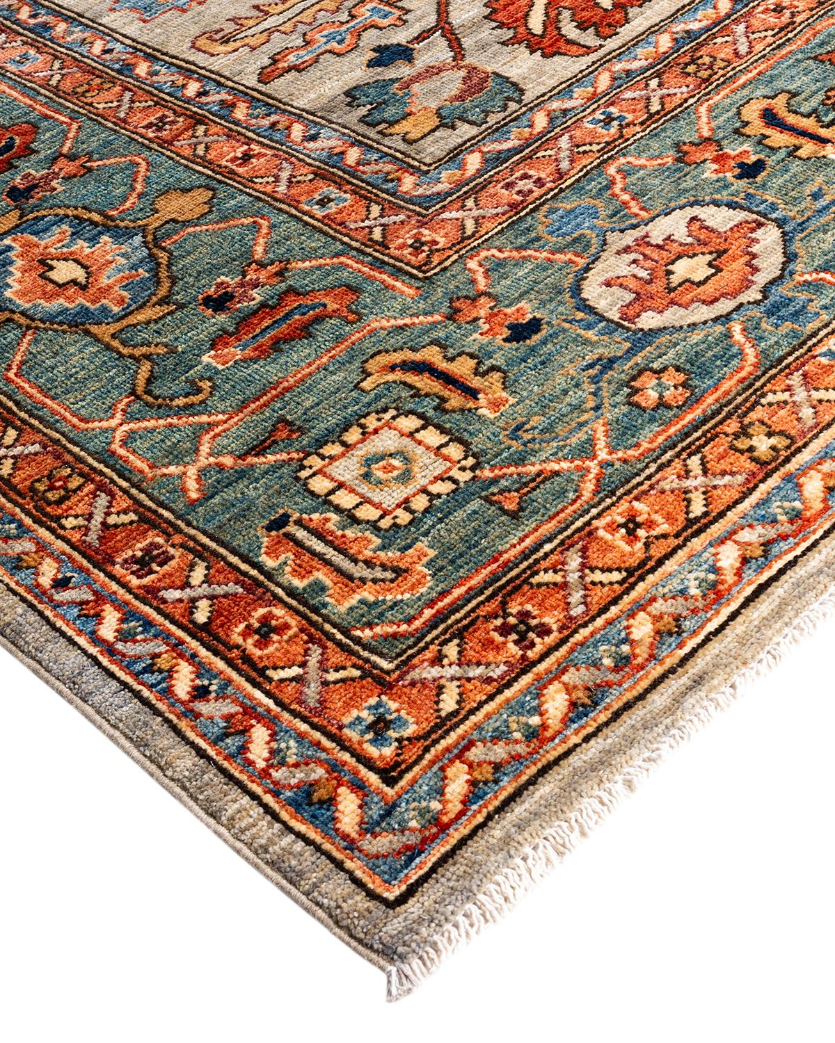 Traditional Serapi Hand Knotted Wool Gray Area Rug 9' 4" x 11' 8" For ...