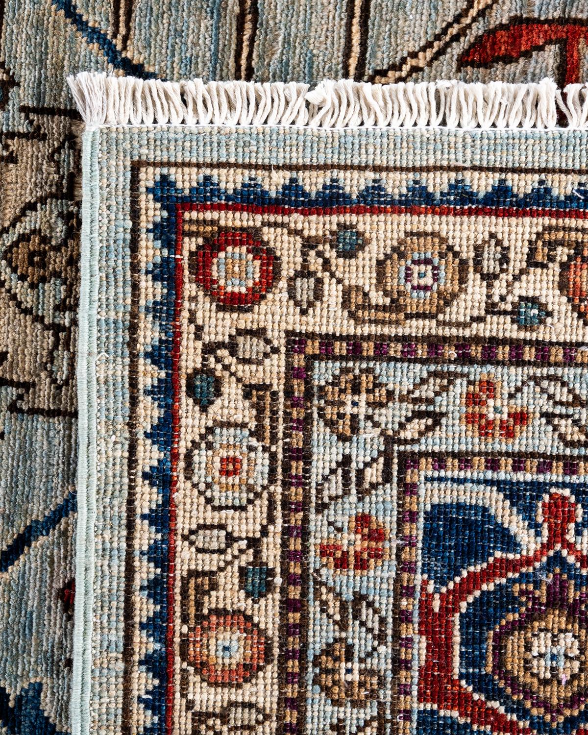 Traditional Serapi Hand Knotted Wool Light Blue Area Rug For Sale at ...
