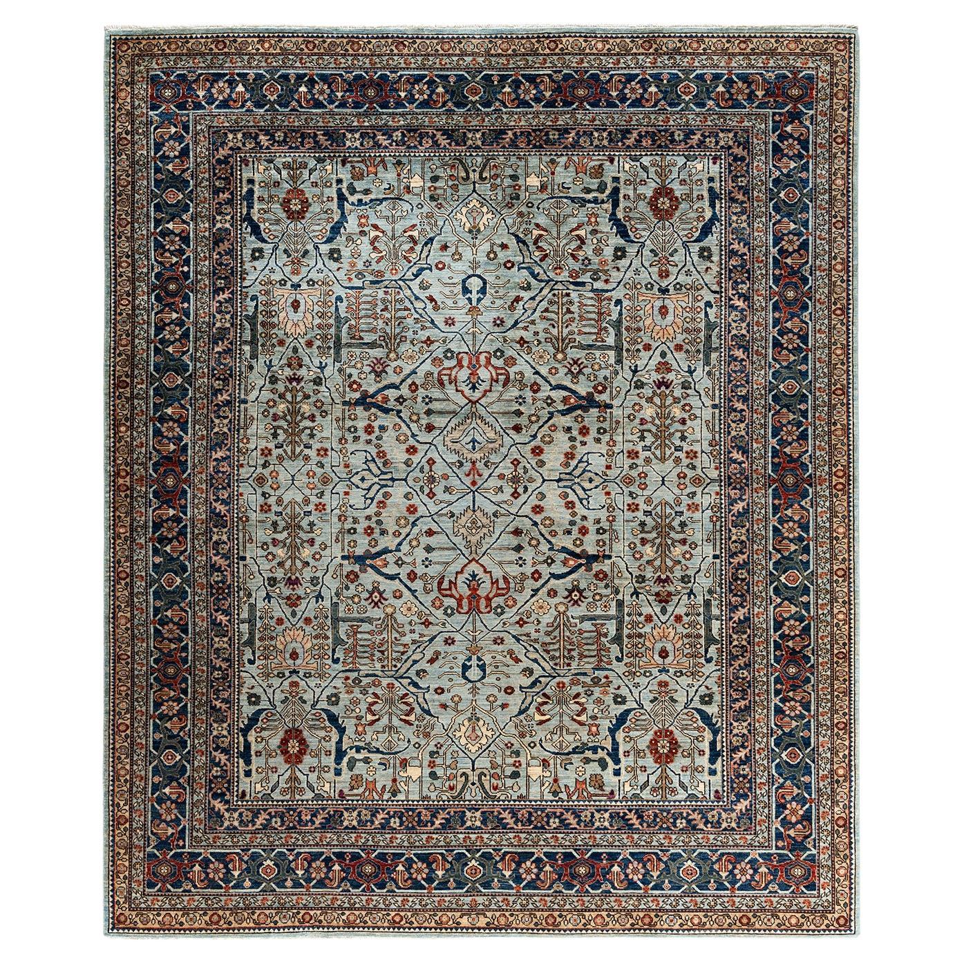 Traditional Serapi Hand Knotted Wool Light Blue Area Rug For Sale at ...