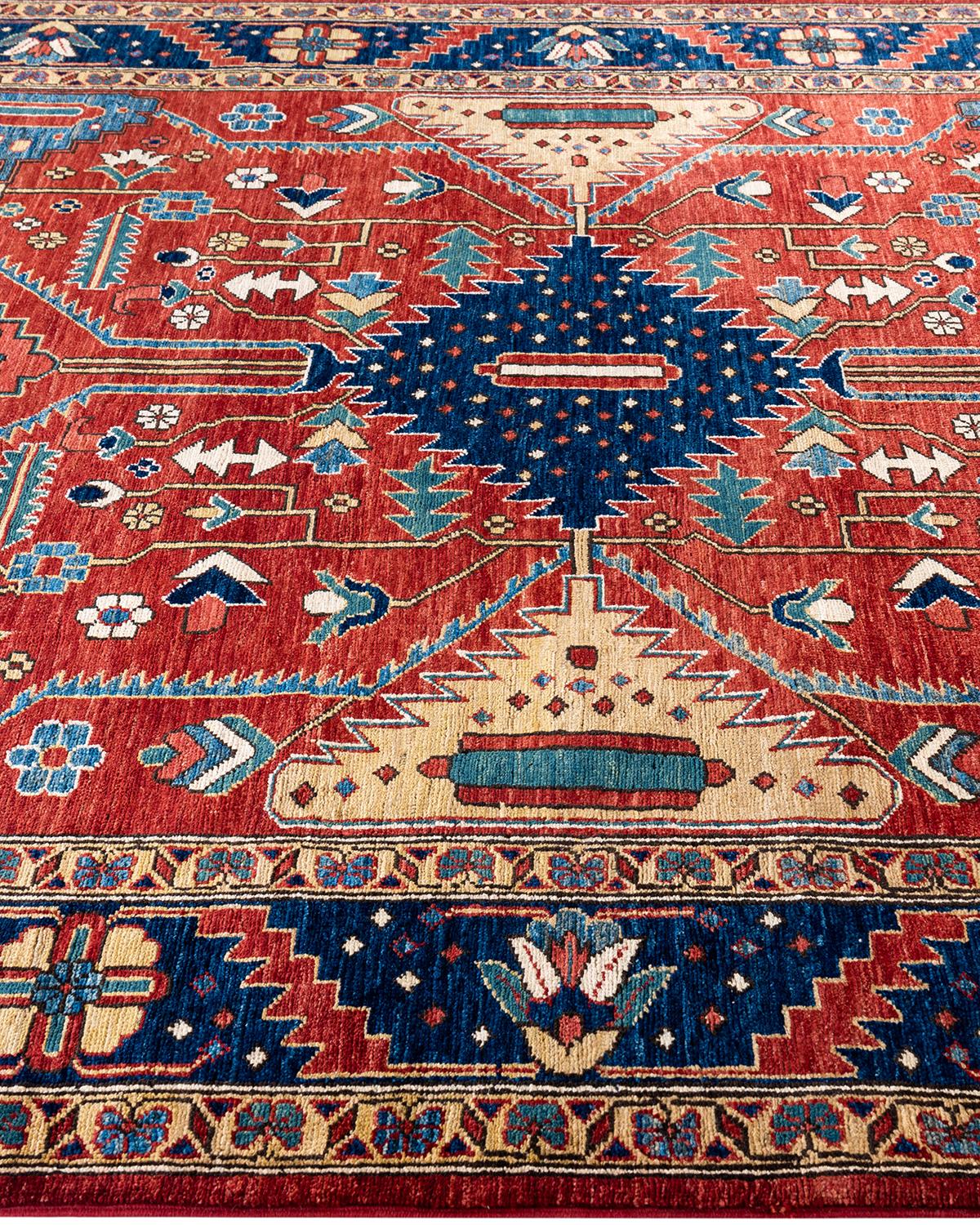 Traditional Serapi Hand Knotted Wool Red Area Rug 6' 2" x 8' 10" For ...