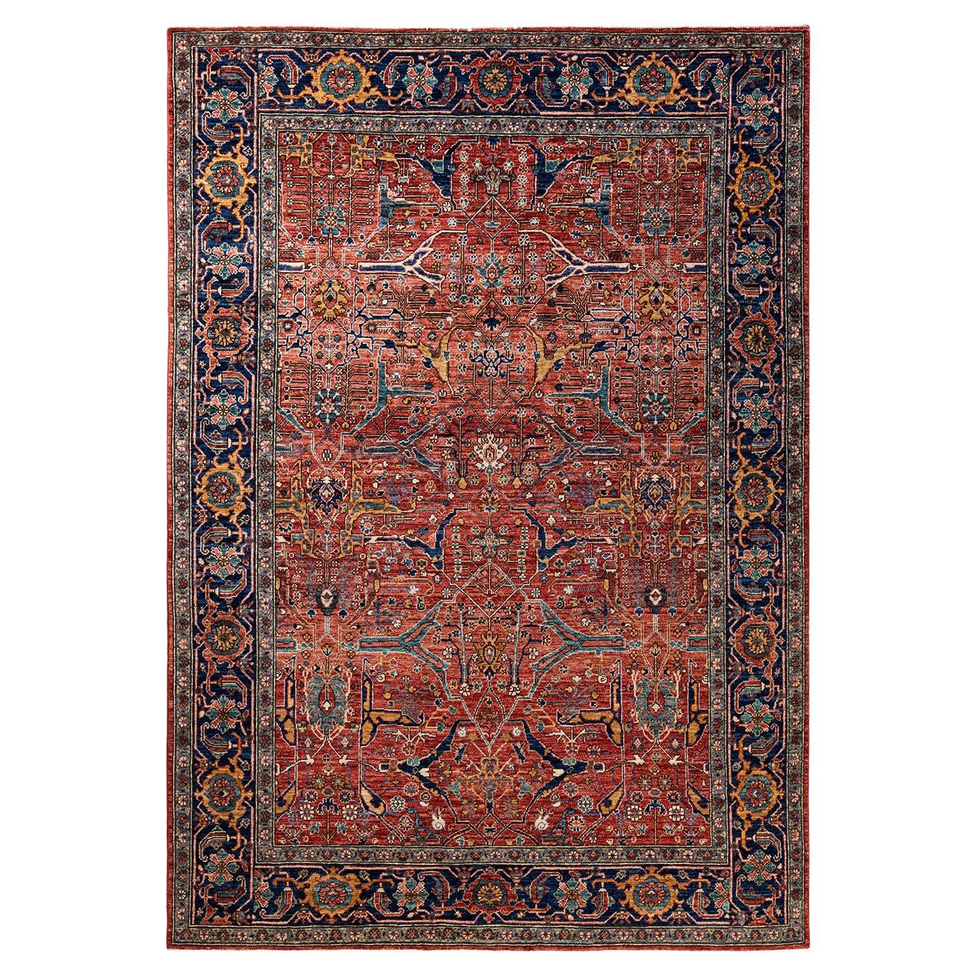Traditional Serapi Hand Knotted Wool Red Area Rug For Sale at 1stDibs