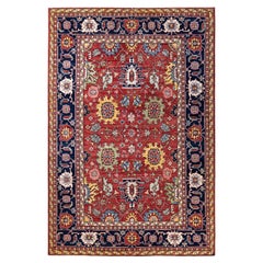 Traditional Serapi Hand Knotted Wool Red Area Rug For Sale at 1stDibs