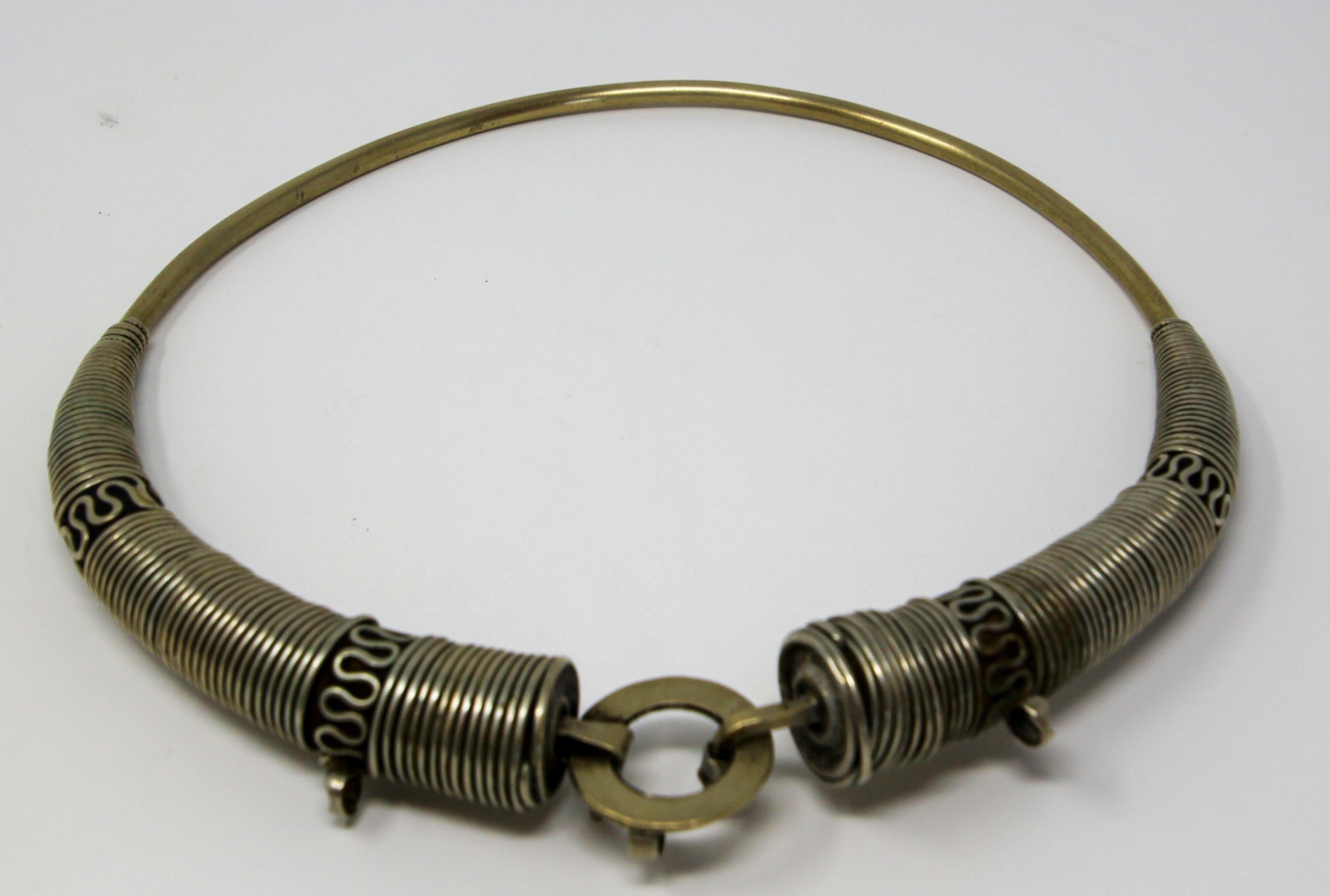 Traditional Silver Torque Necklace Chocker from Rajasthan India For ...