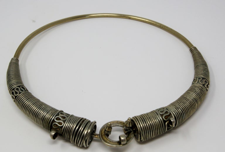 Traditional Silver Torque Necklace Chocker from Rajasthan India For ...