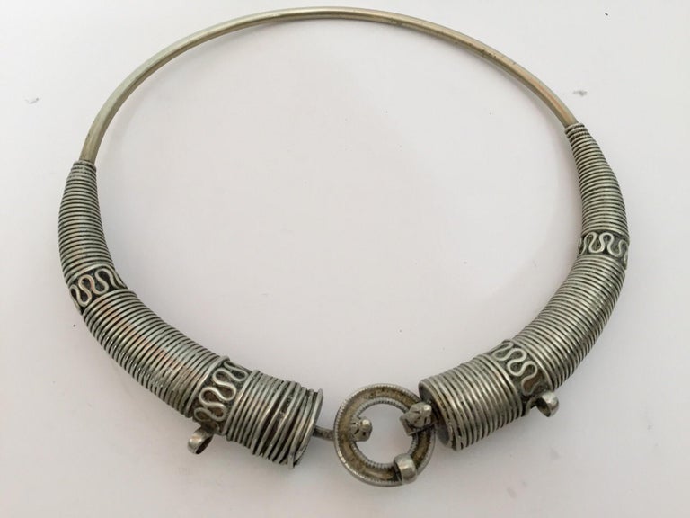 Traditional Silver Torque Necklace Chocker from Rajasthan India For ...