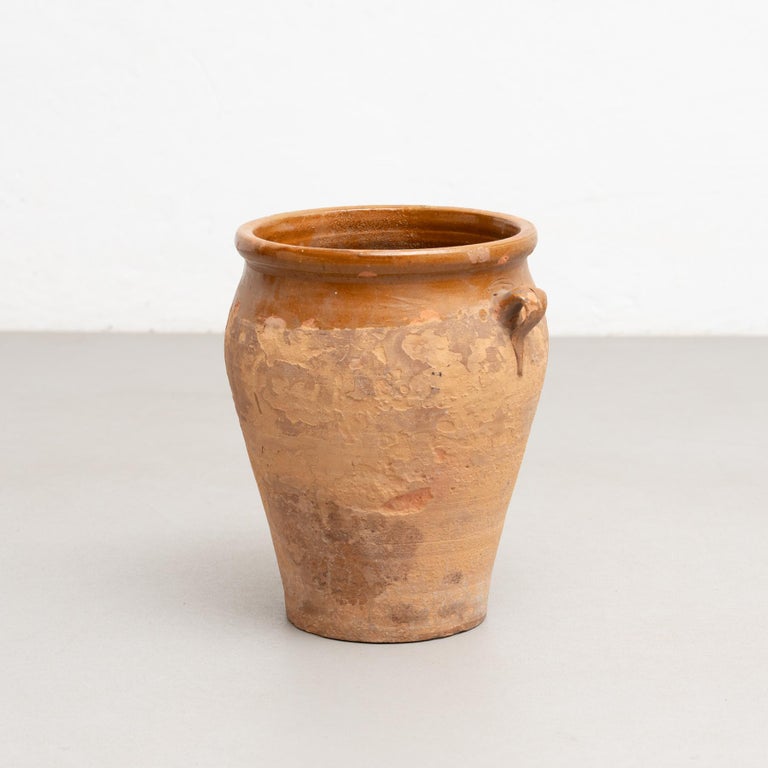 Traditional Spanish Ceramic Rustic Vase, circa 1960 For Sale at 1stDibs