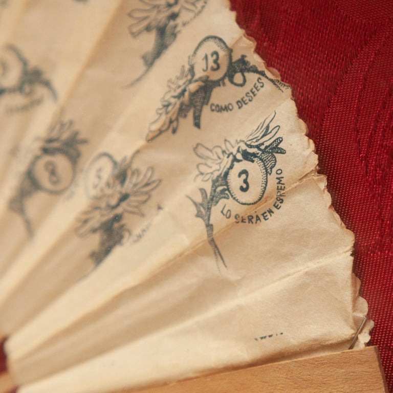 Traditional Spanish Paper Fan in a Guilted Frame, circa 1920 For Sale ...