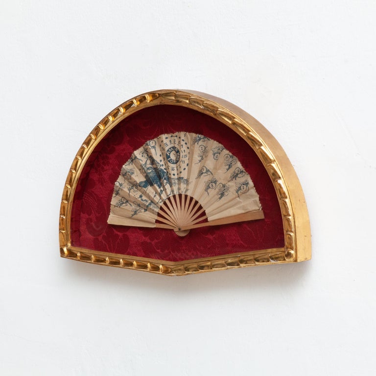 Traditional Spanish Paper Fan in a Guilted Frame, circa 1920 For Sale ...
