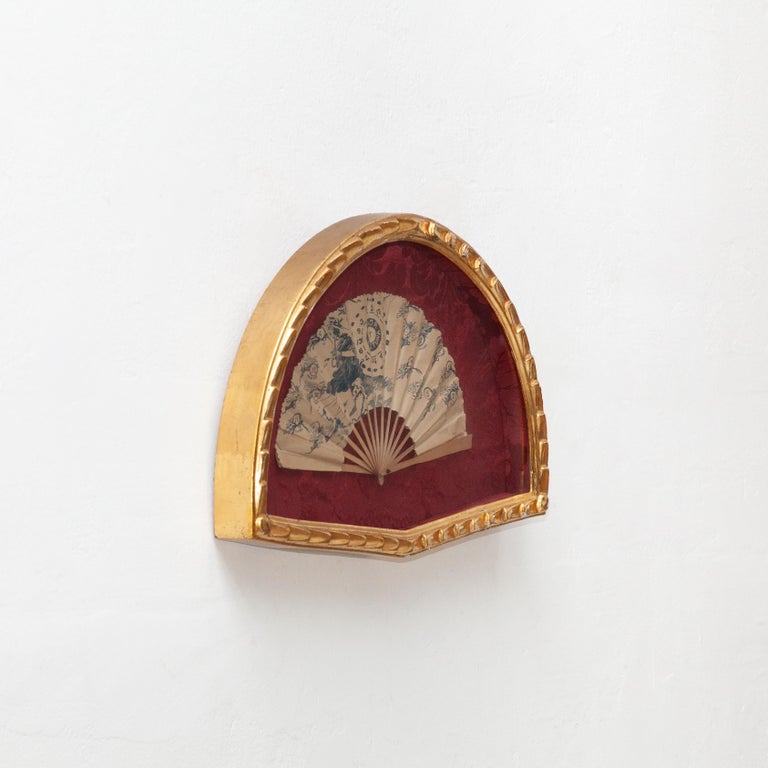 Traditional Spanish Paper Fan in a Guilted Frame, circa 1920 For Sale ...