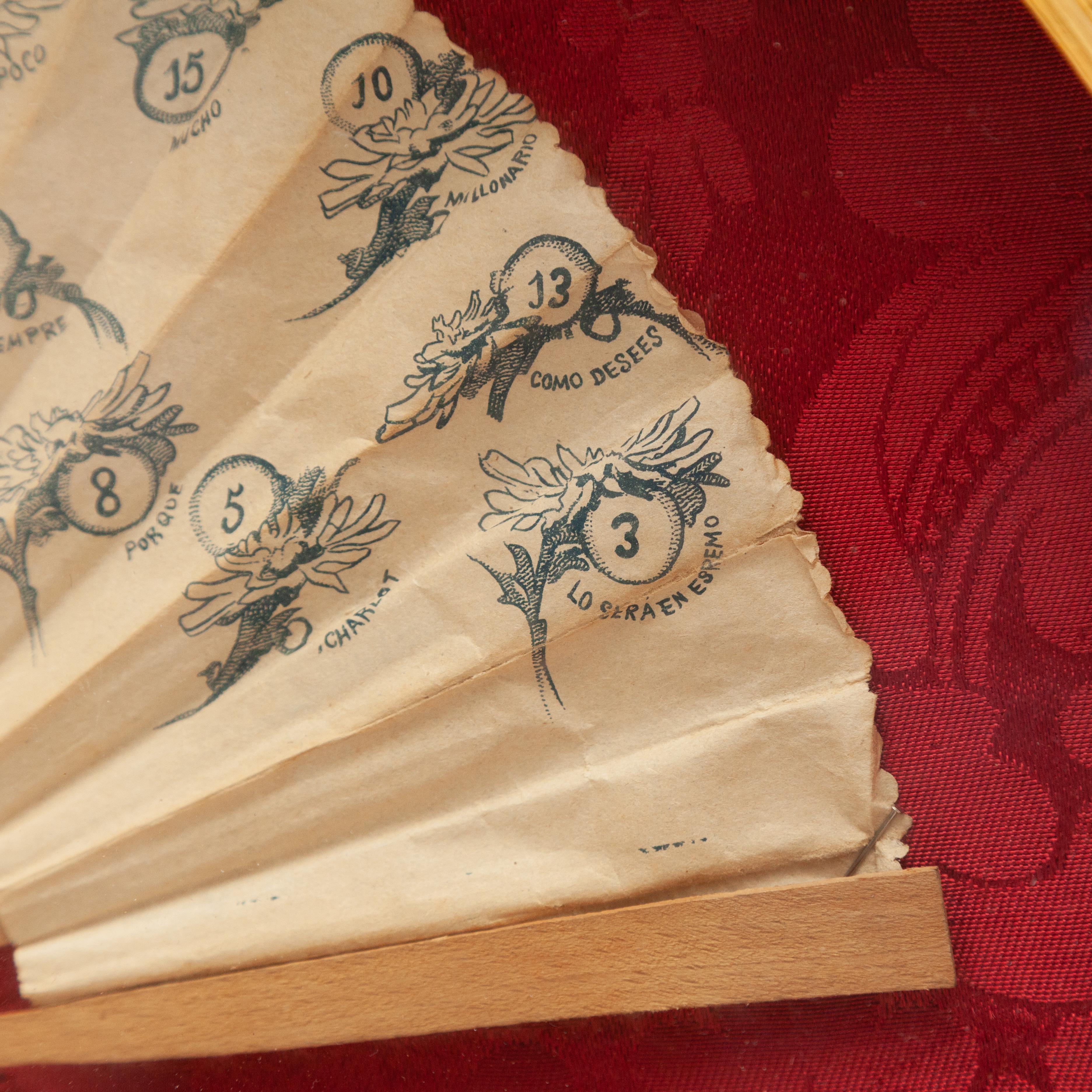 Traditional Spanish Paper Fan in a Guilted Frame, circa 1920 For Sale ...