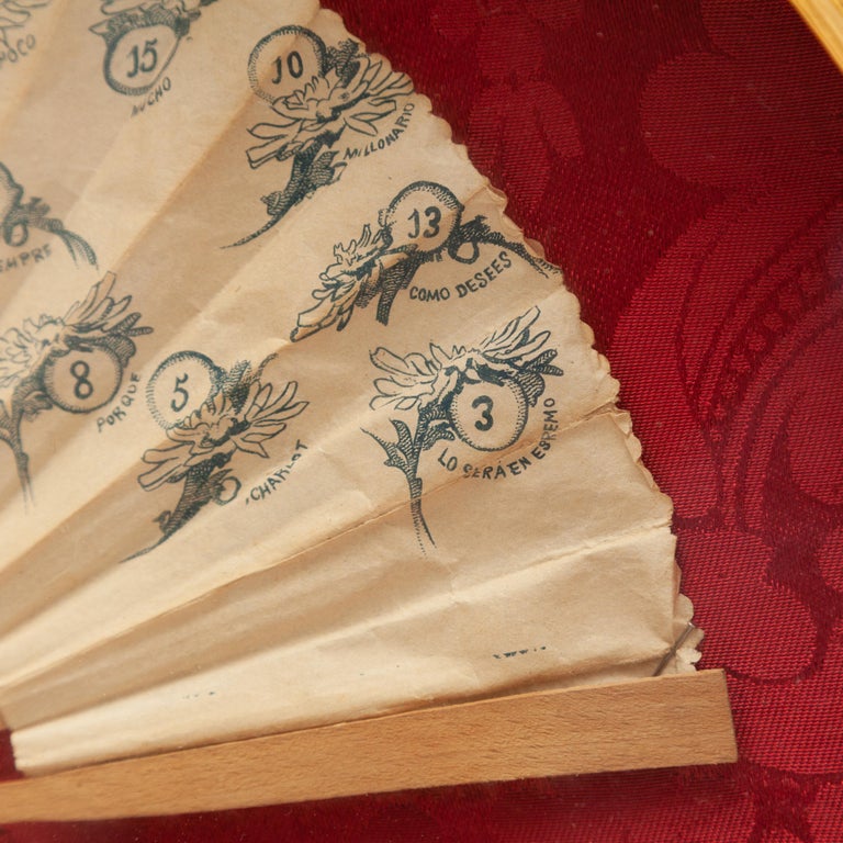 Traditional Spanish Paper Fan in a Guilted Frame, circa 1920 For Sale ...