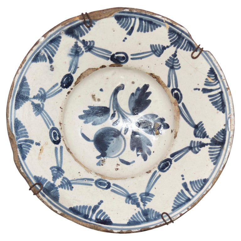 Traditional Spanish Rustic Decorative Hand Painted Ceramic Plate, circa ...