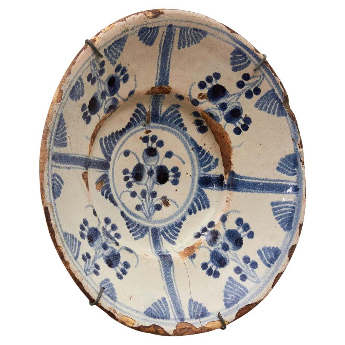 Plato Tradicional Español Rústico Decorativo de Cerámica Pintado a Mano ...