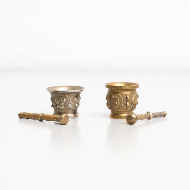 Traditional Spanish Vintage Metal Mortar and Pestle, circa 1950 For ...