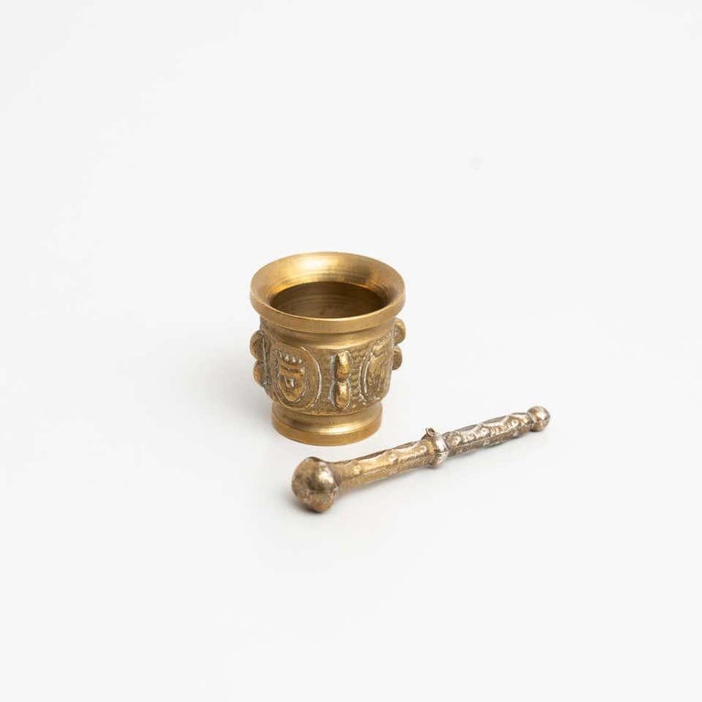 Traditional Spanish Vintage Metal Mortar and Pestle, circa 1950 For ...