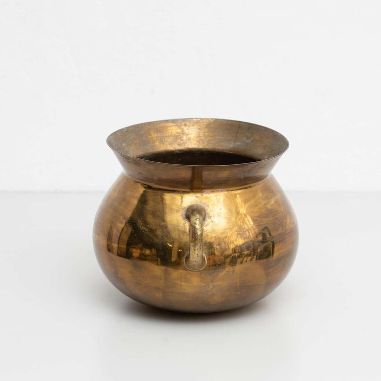 Traditional Spanish Vintage Metal Pot, circa 1970 For Sale at 1stDibs