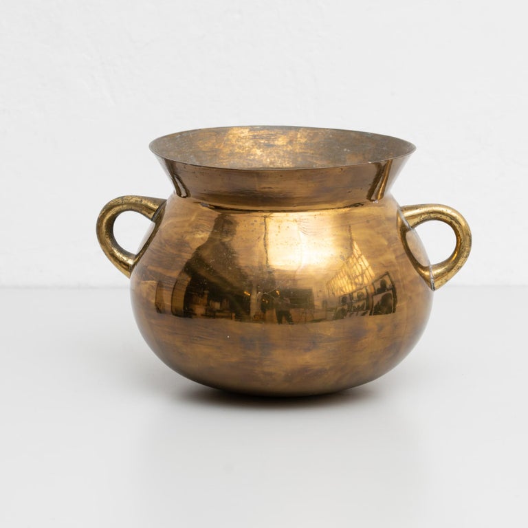 Traditional Spanish Vintage Metal Pot, circa 1970 For Sale at 1stDibs