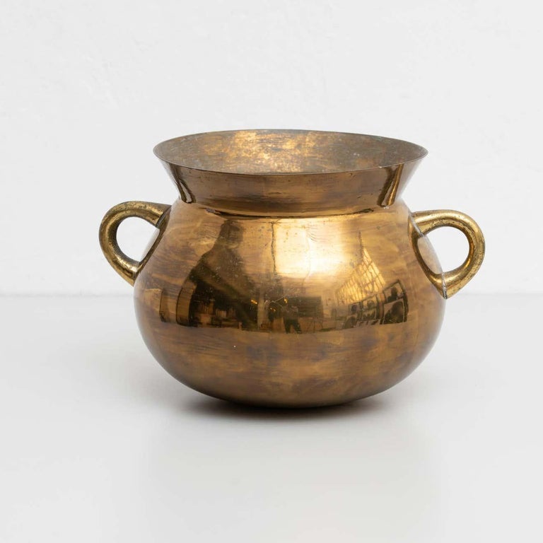 Traditional Spanish Vintage Metal Pot, circa 1970 For Sale at 1stDibs