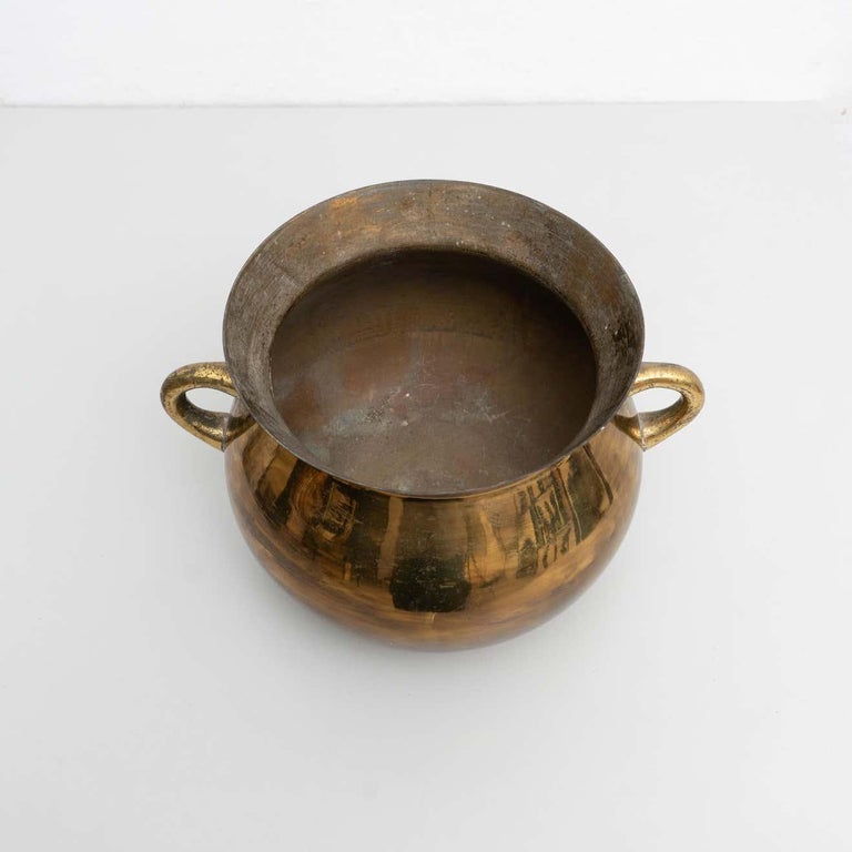 Traditional Spanish Vintage Metal Pot, circa 1970 For Sale at 1stDibs