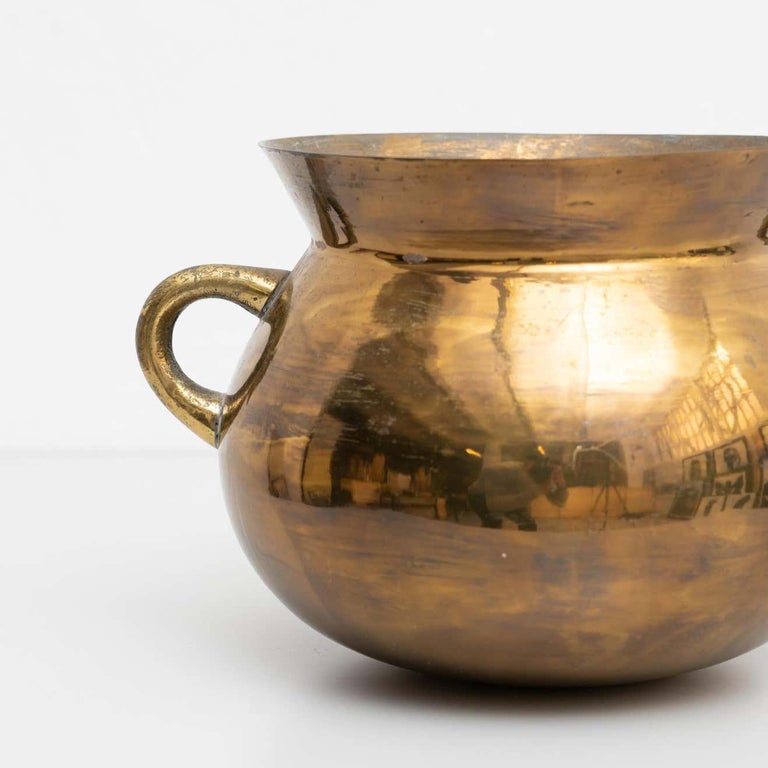 Traditional Spanish Vintage Metal Pot, circa 1970 For Sale at 1stDibs