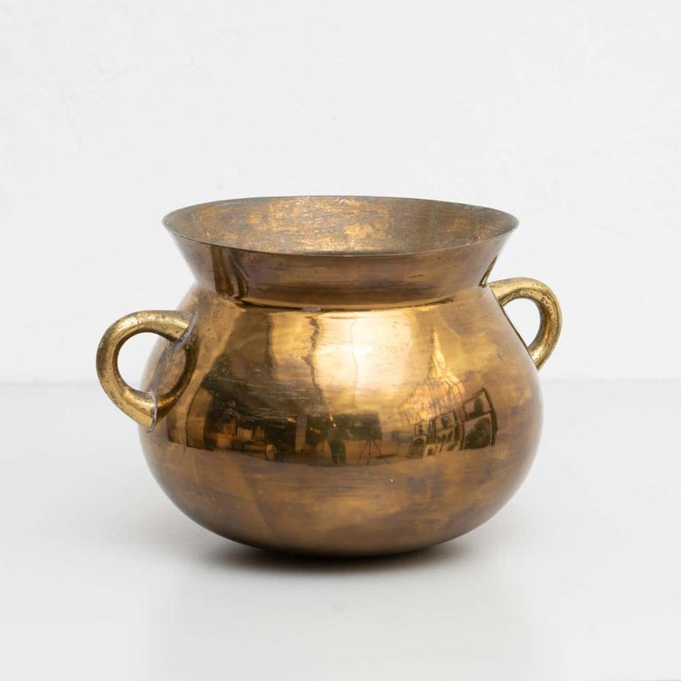 Traditional Spanish Vintage Metal Pot, circa 1970 For Sale at 1stDibs