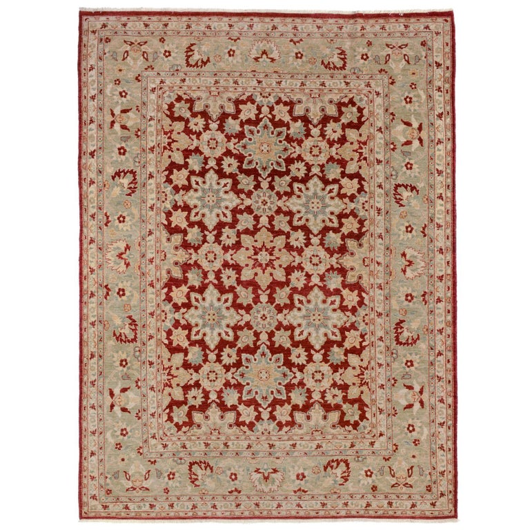 Traditional Style Area Rug with Red and Blue For Sale at 1stDibs