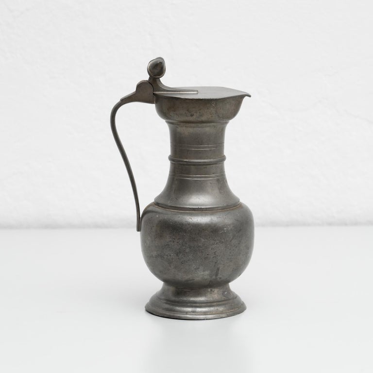 Traditional Vintage Metal Lidded Jug, circa 1970 For Sale at 1stDibs