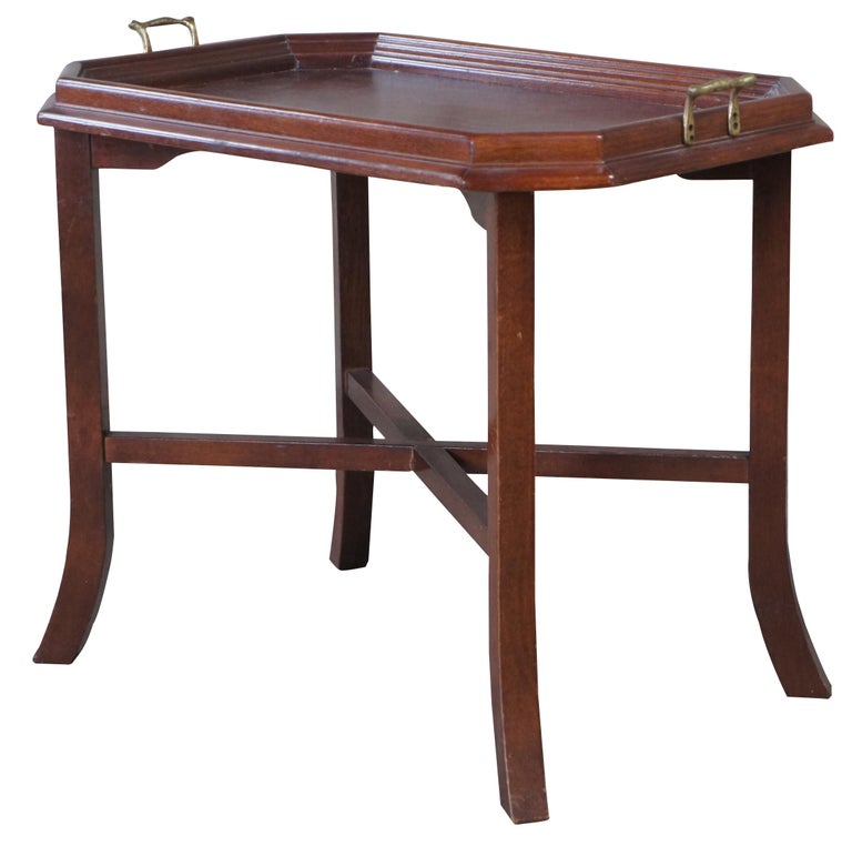 Traditional Vintage Pine Folding Butlers Tray Side Accent Campaign ...