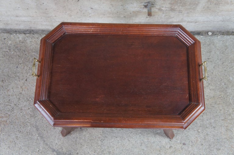 Traditional Vintage Pine Folding Butlers Tray Side Accent Campaign ...