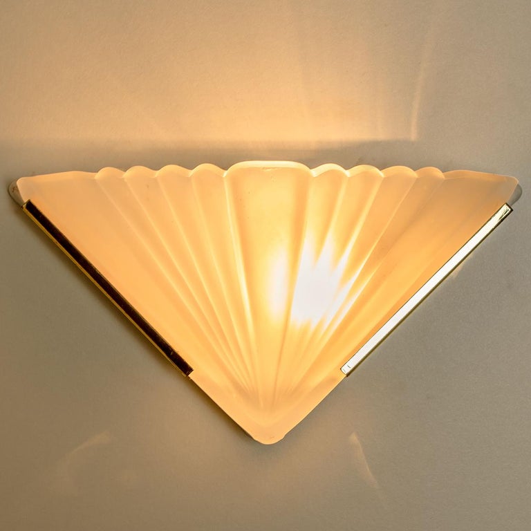 Traingle Shape Wall Sconce Art Deco Milkglass For Sale at 1stDibs