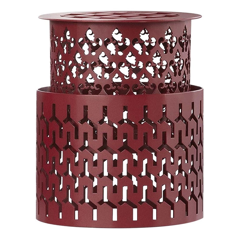 Trame Small Round Red Stool For Sale at 1stDibs